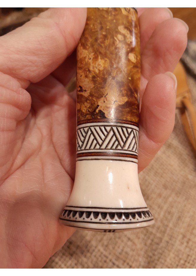 Handmade Finnish Puukko knife with master engraving and leather sheath ...